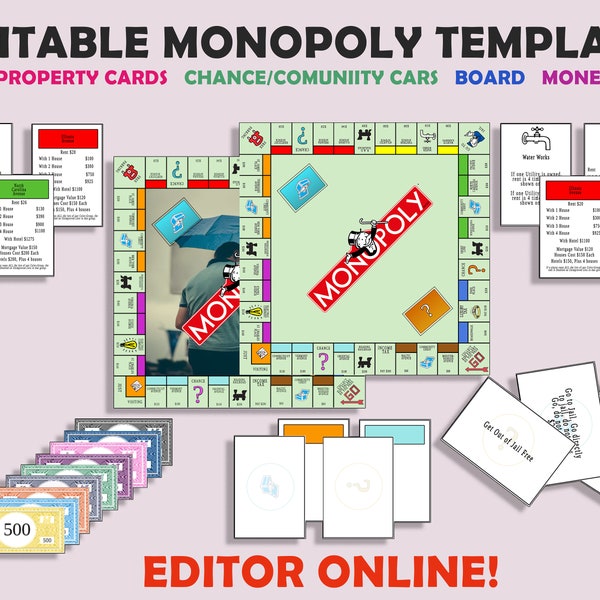 Monopoly template editable - Etsy México