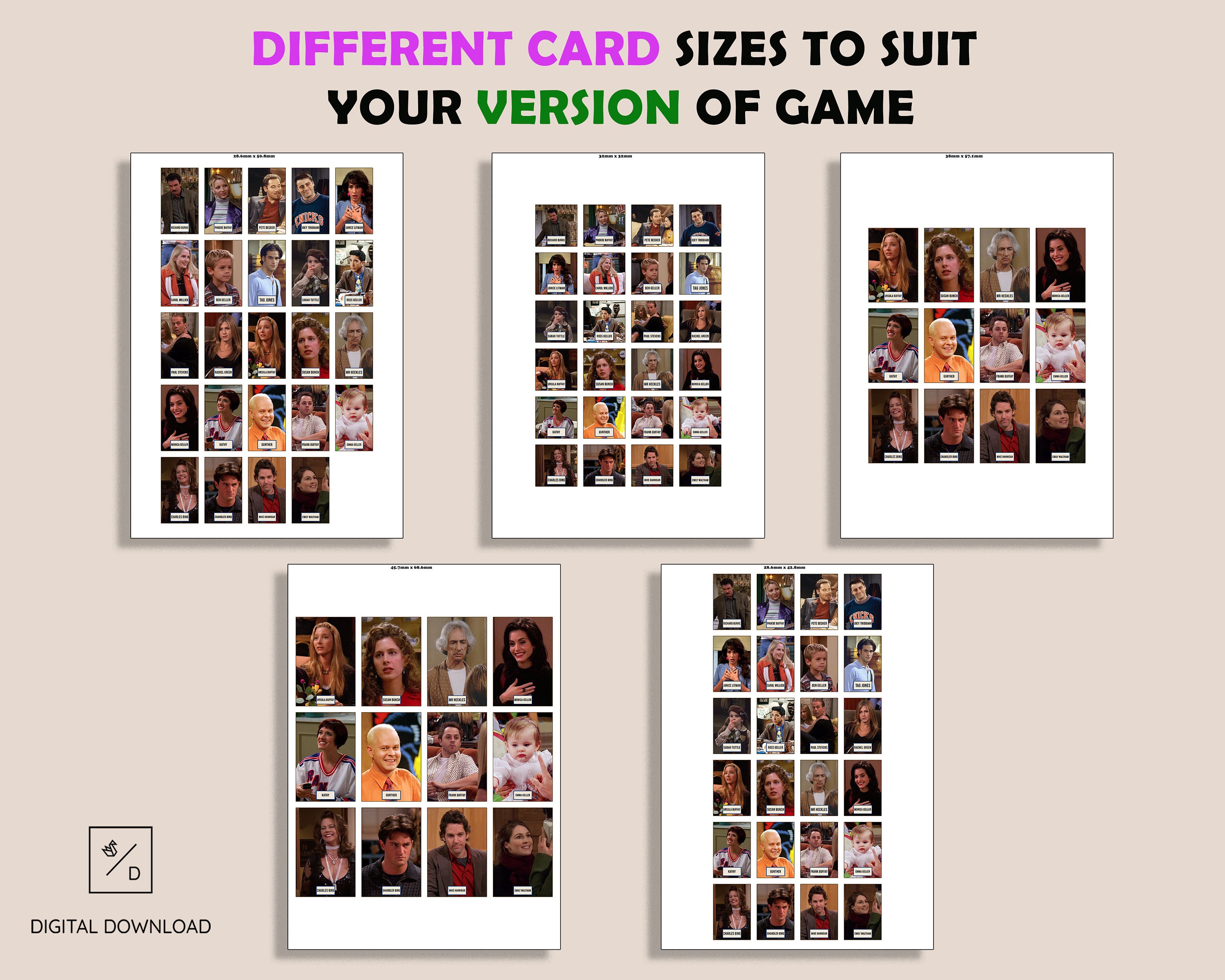 FRIENDS Printable Guess Who Print at Home Digital Download TV Series ...