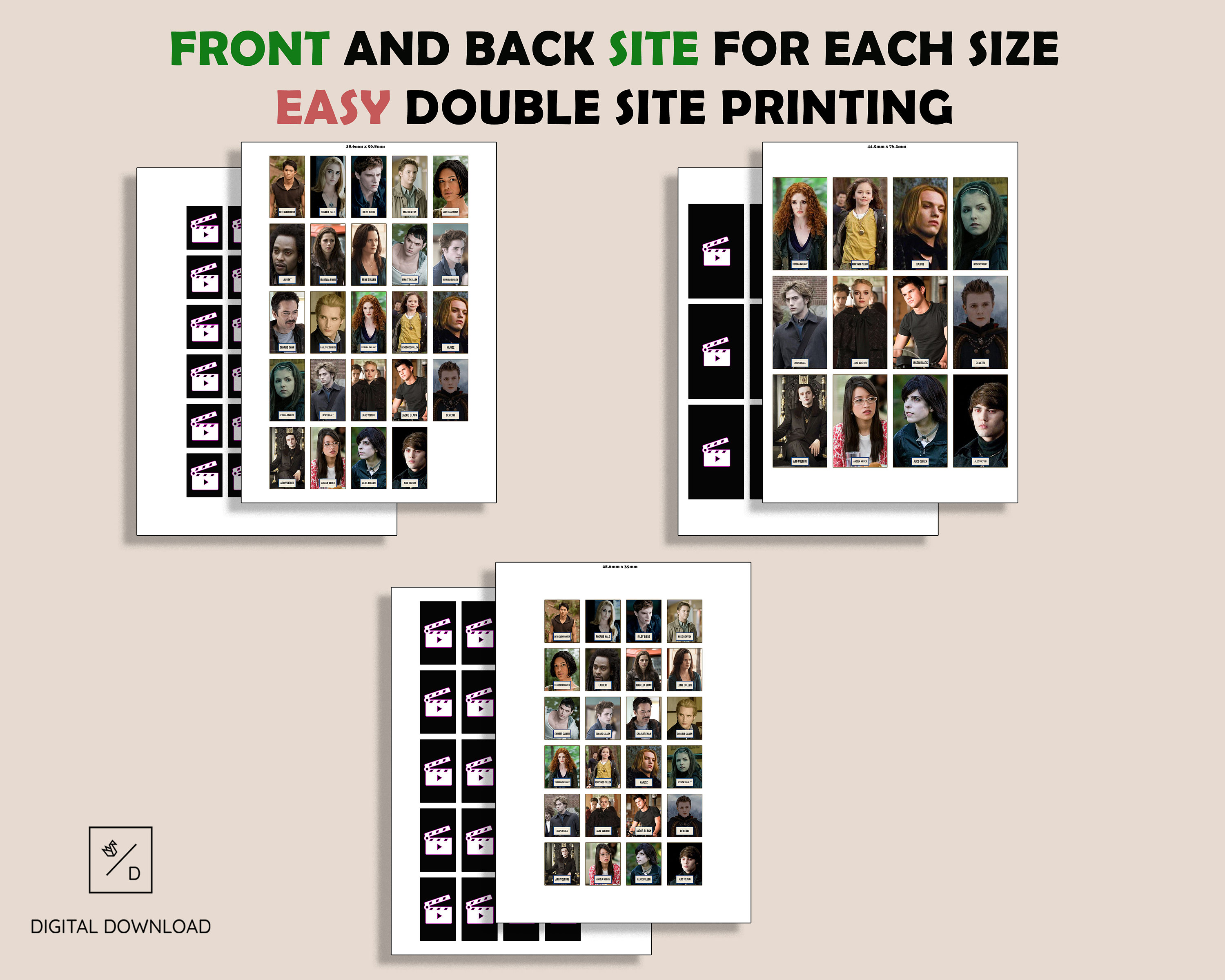 TWILIGHT Printable Guess Who Print at Home Digital - Etsy