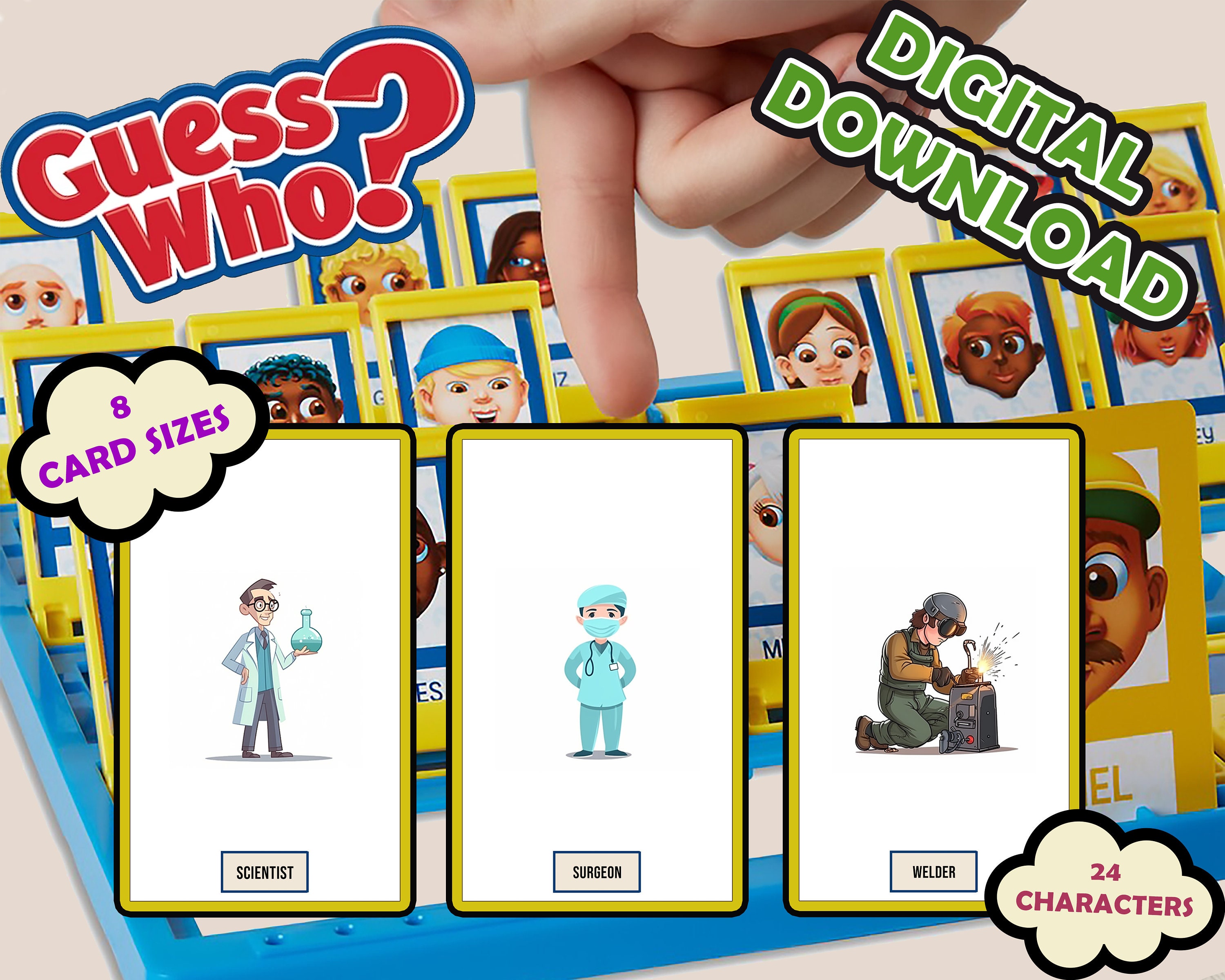 Professions V1 Printable Guess Who Print at Home Digital - Etsy