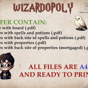 Wizardopoly | Custom Monopoly | HP Monopoly | Digital Download | Ready ...