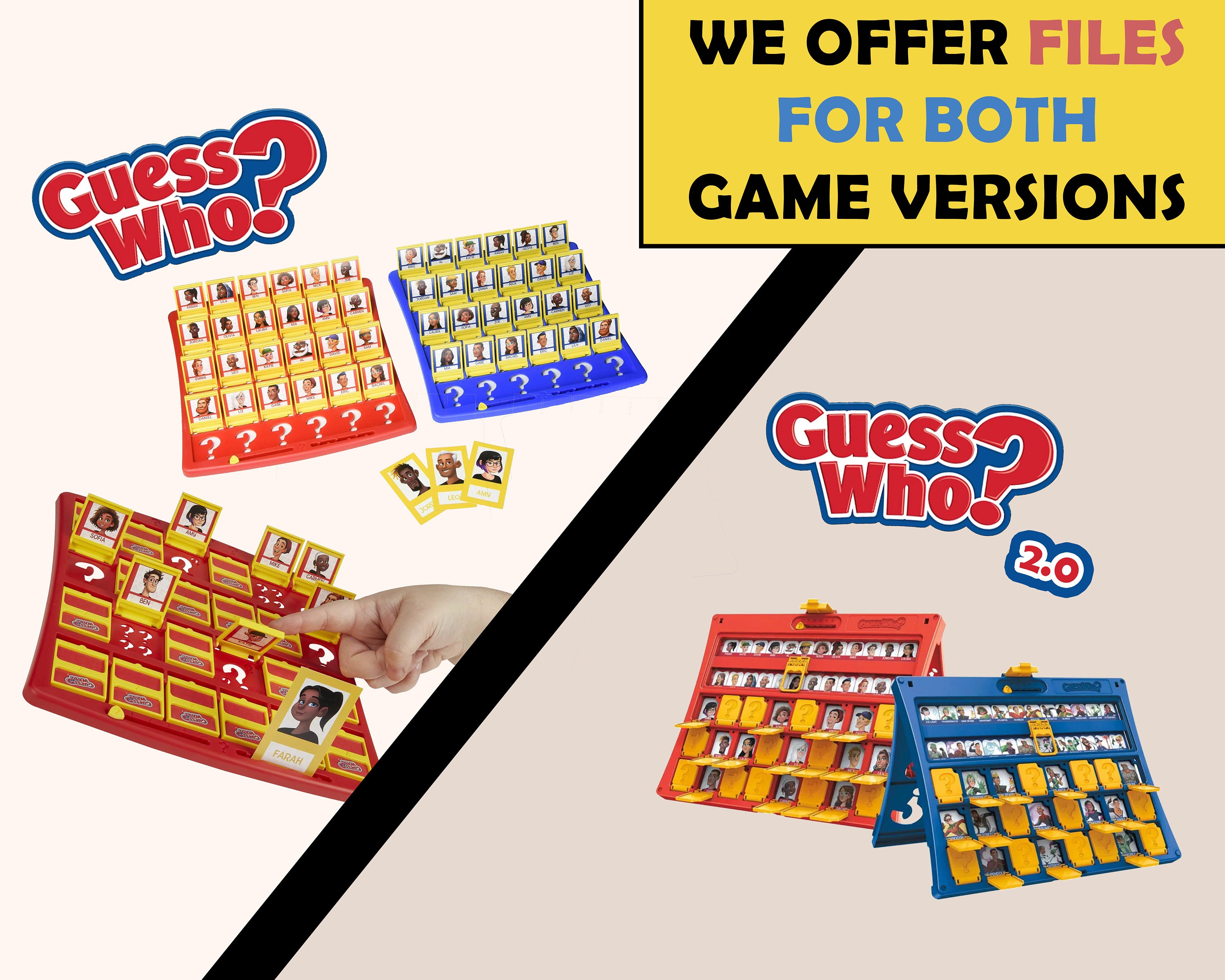 FOOD V1 Guess Who Printable Insert Cards Digital Download Print at Home ...