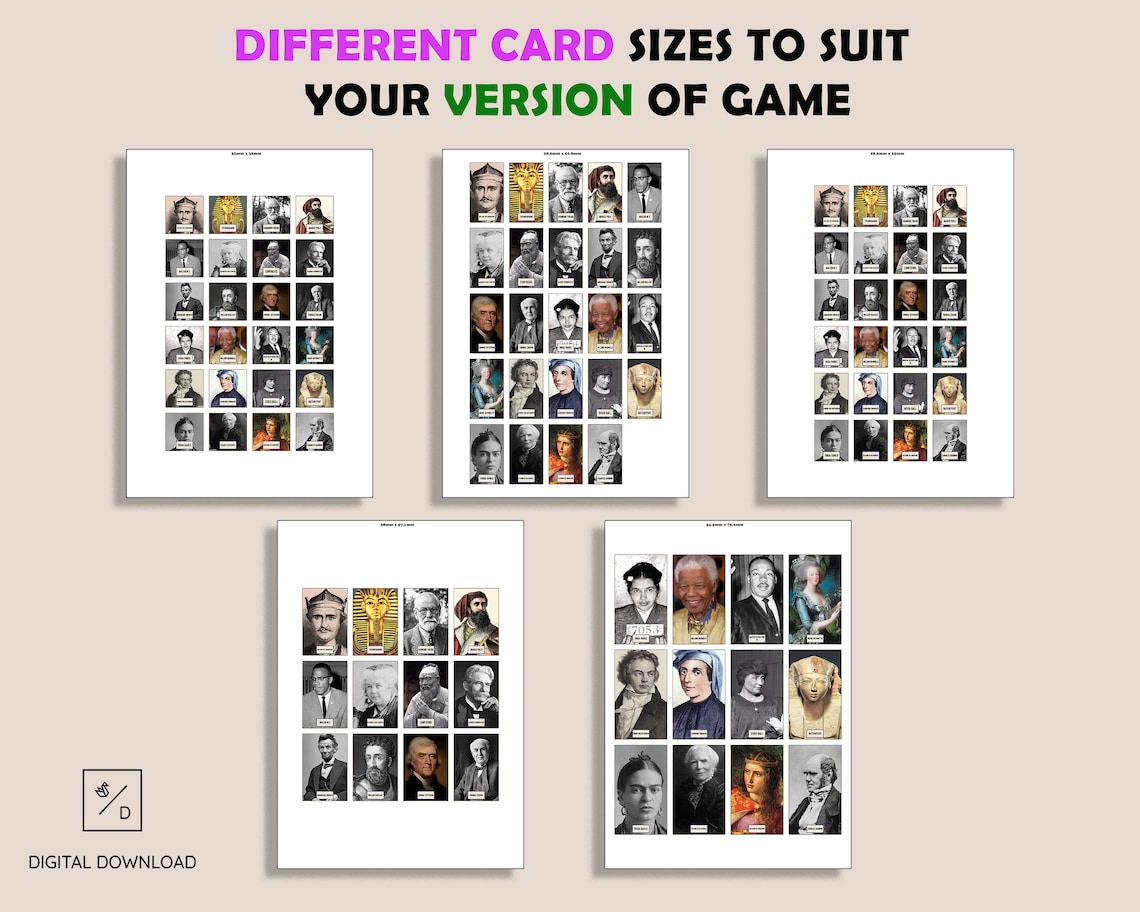 History Characters V2 Printable Guess Who Print at Home - Etsy