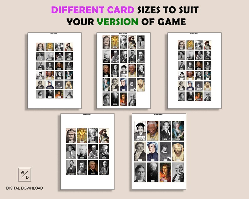 History Characters V2 Printable Guess Who Print at Home - Etsy