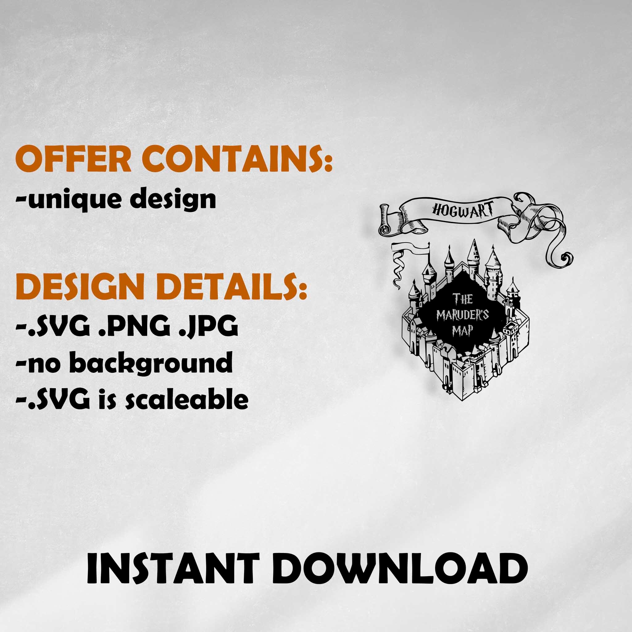 Marauder's Map SVG Instant Download Wizard World School Movie Bundle ...