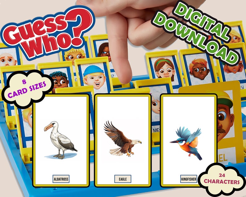Birds Guess Who? Printable Insert Cards | Digital Download | Print at ...