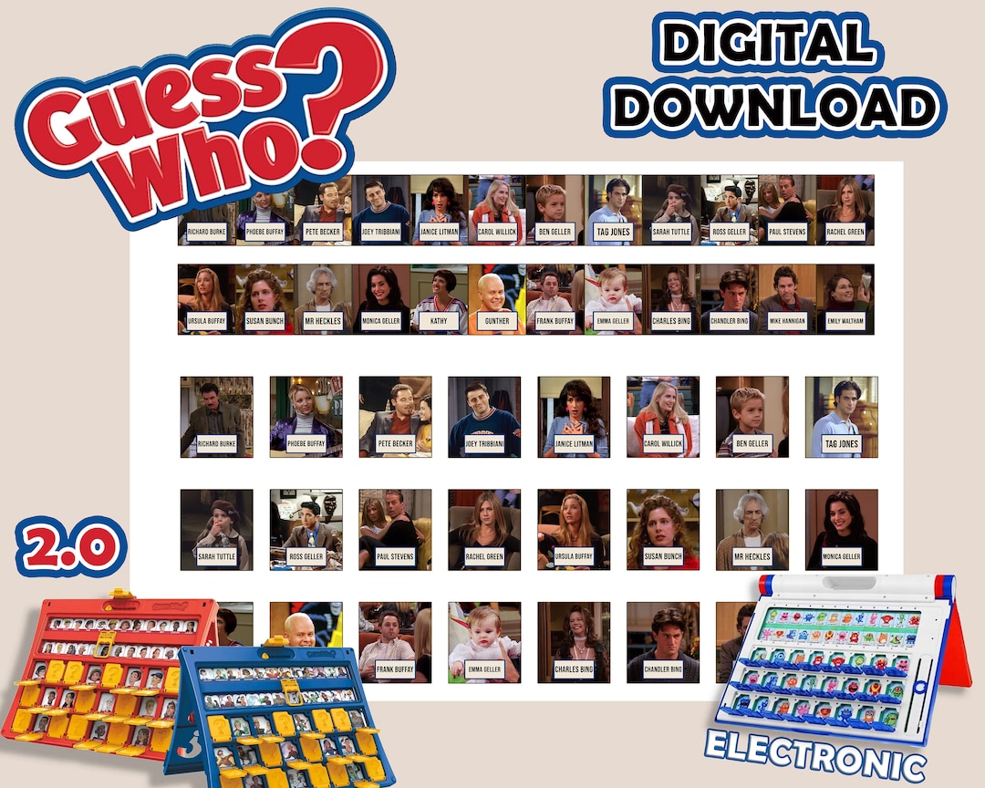 FRIENDS Guess Who? 2.0 | Printable Insert Cards | Digital Download ...