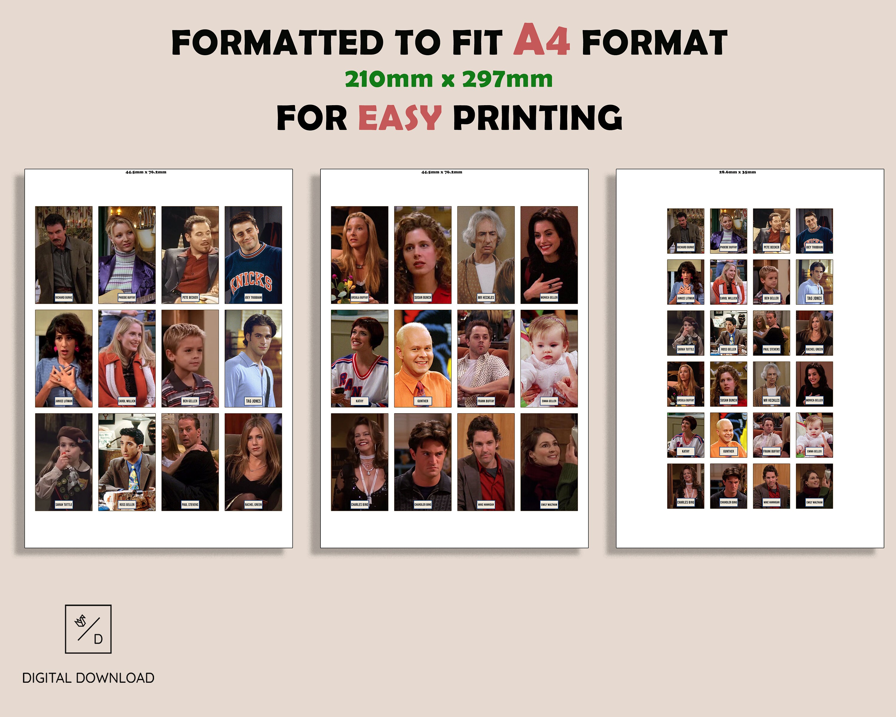 FRIENDS Printable Guess Who Print at Home Digital Download TV Series ...