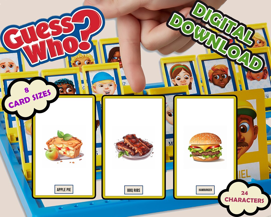 FOOD V2 Guess Who Extension Insert Cards Digital Download Print at Home ...