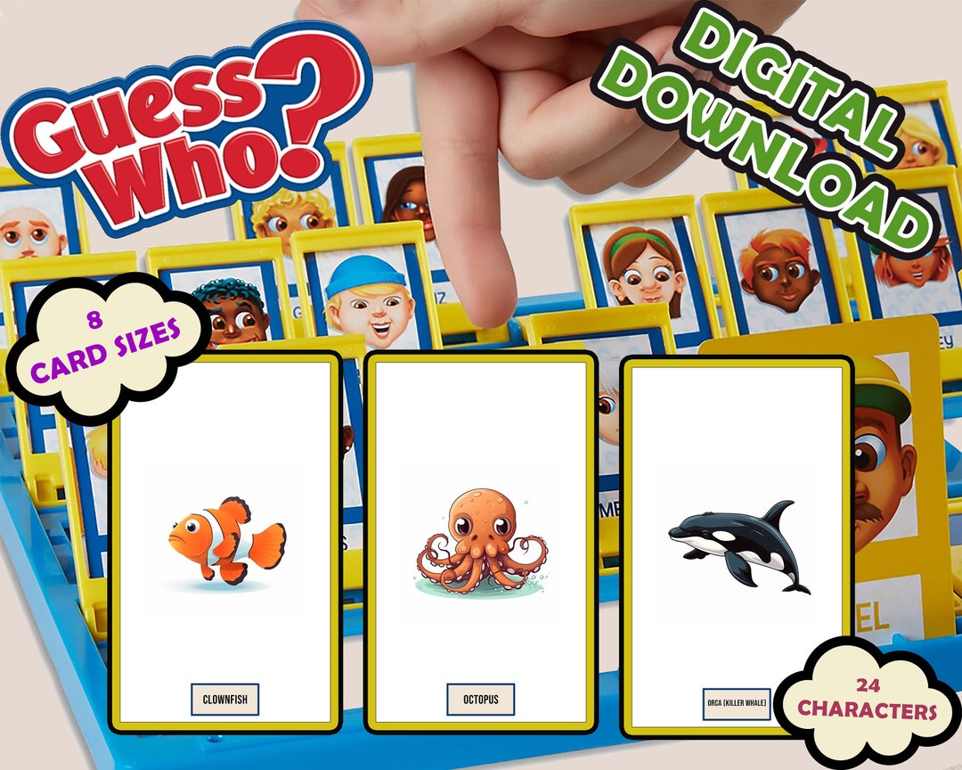 Home Animal Guess Who? | Printable Insert Cards | Digital Download ...