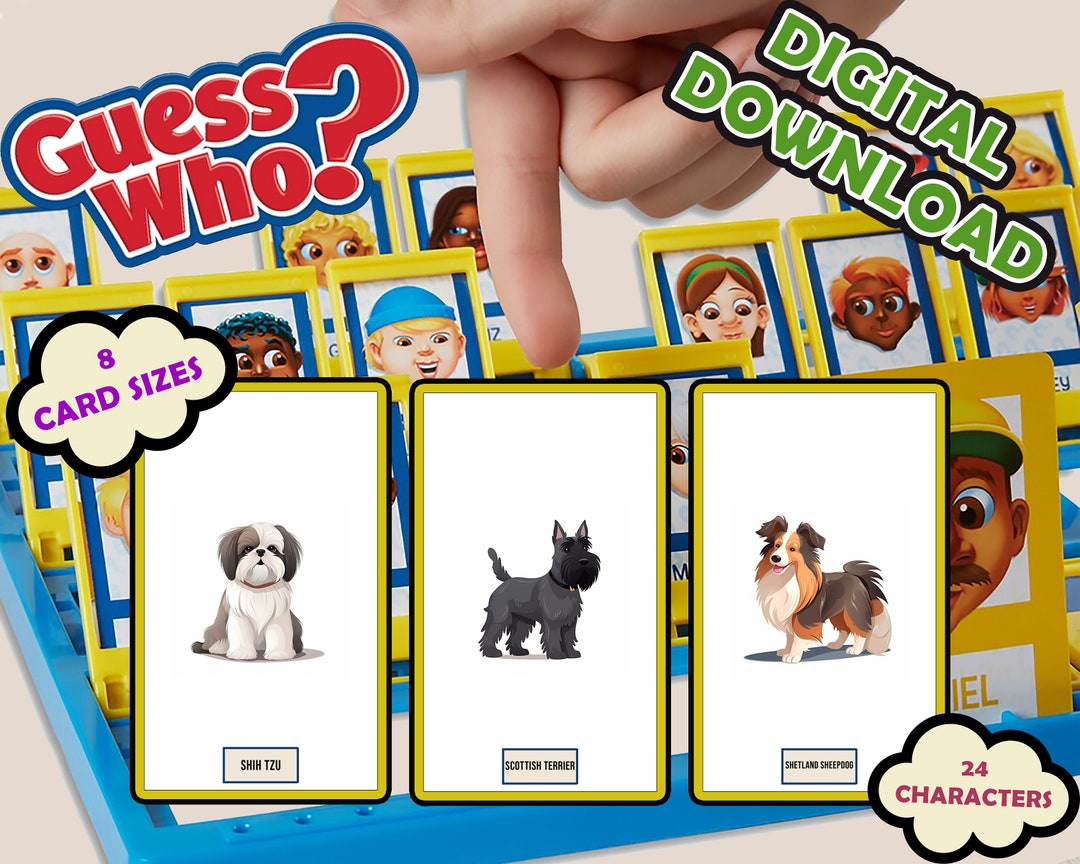 Dog Lovers V1 Guess Who? | Printable Insert Cards | Digital Download ...