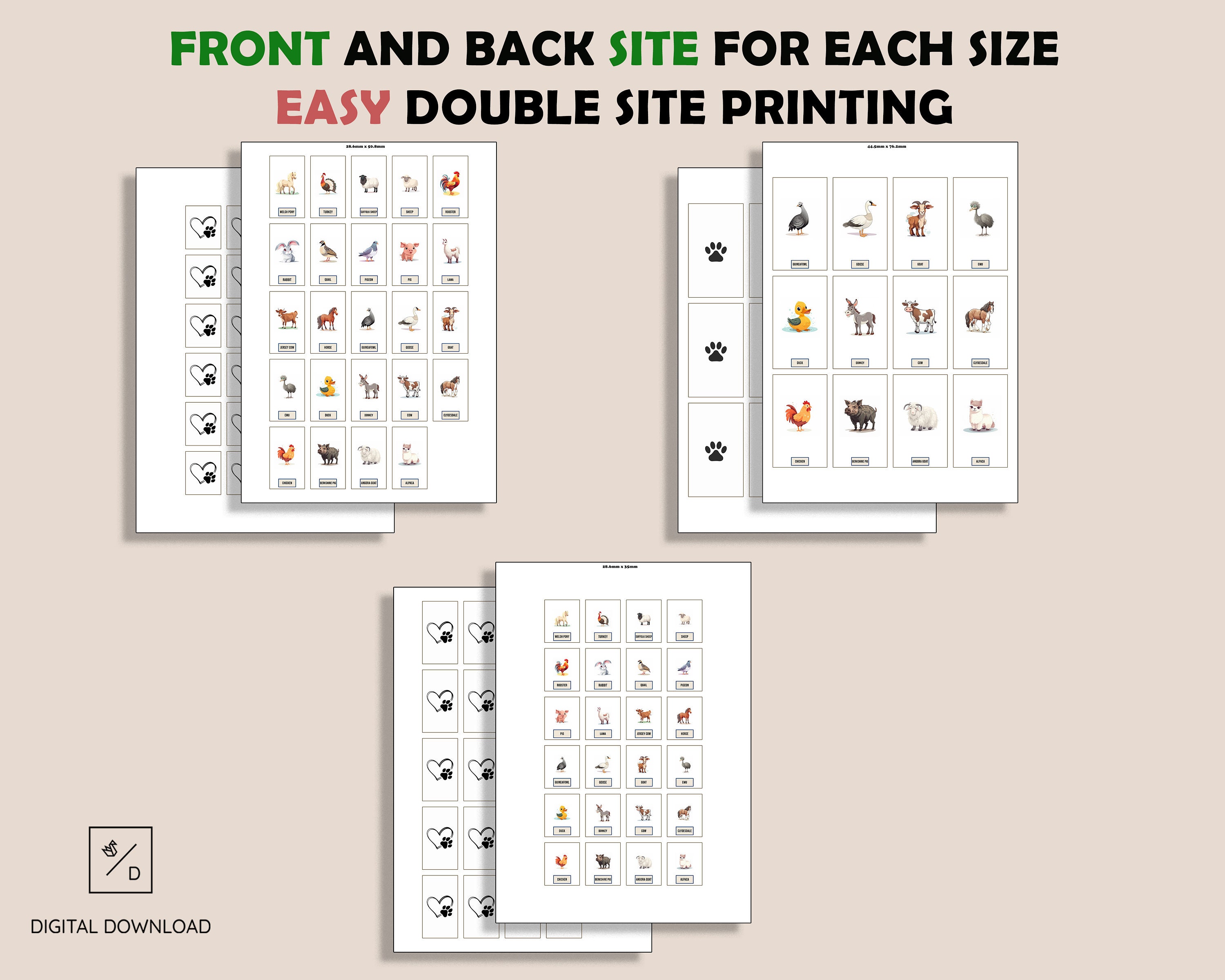 FARM ANIMALS Printable Guess Who Print at Home Digital Download TV ...