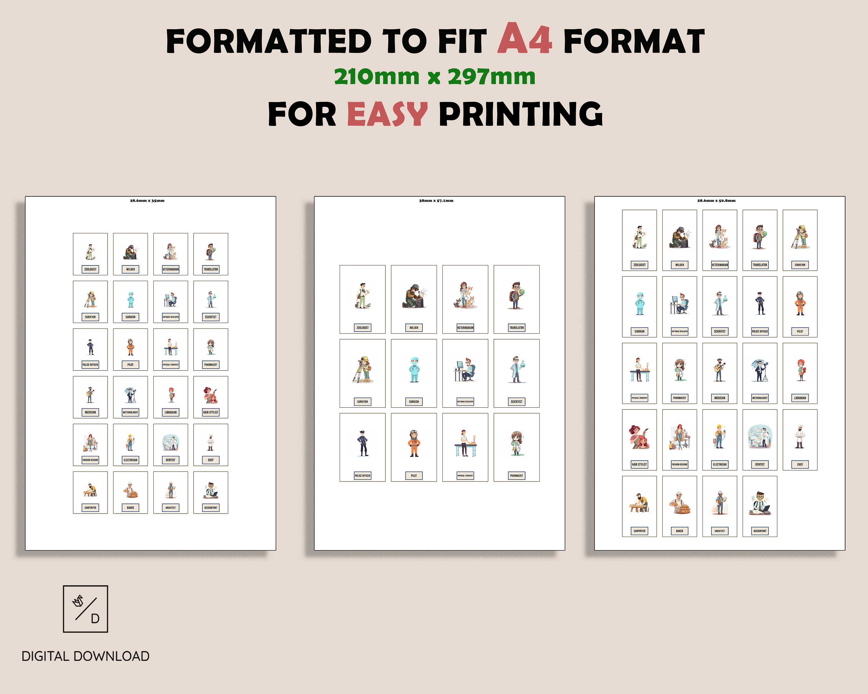 Professions V1 Printable Guess Who Print at Home Digital - Etsy