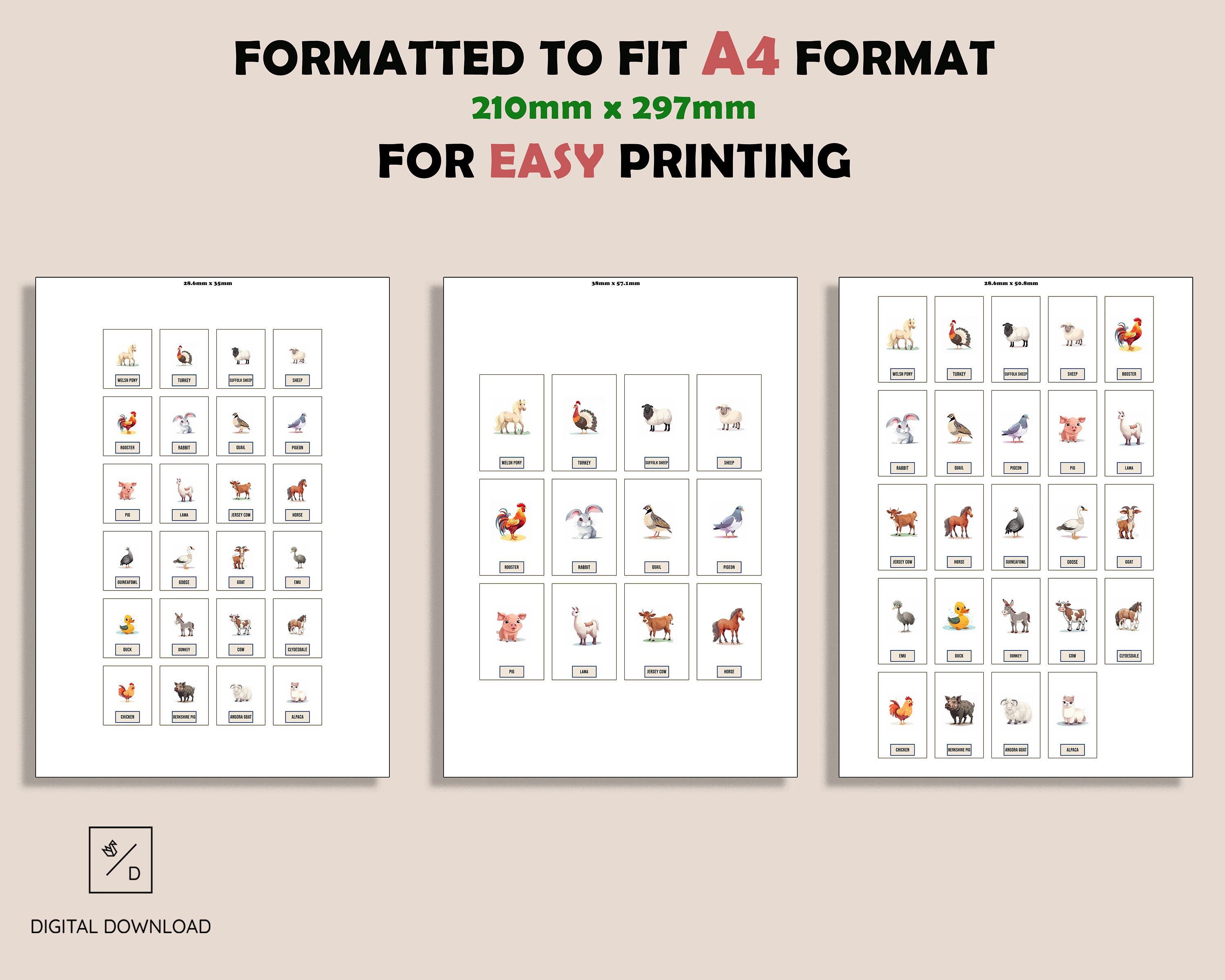 FARM ANIMALS Printable Guess Who Print at Home Digital Download TV ...