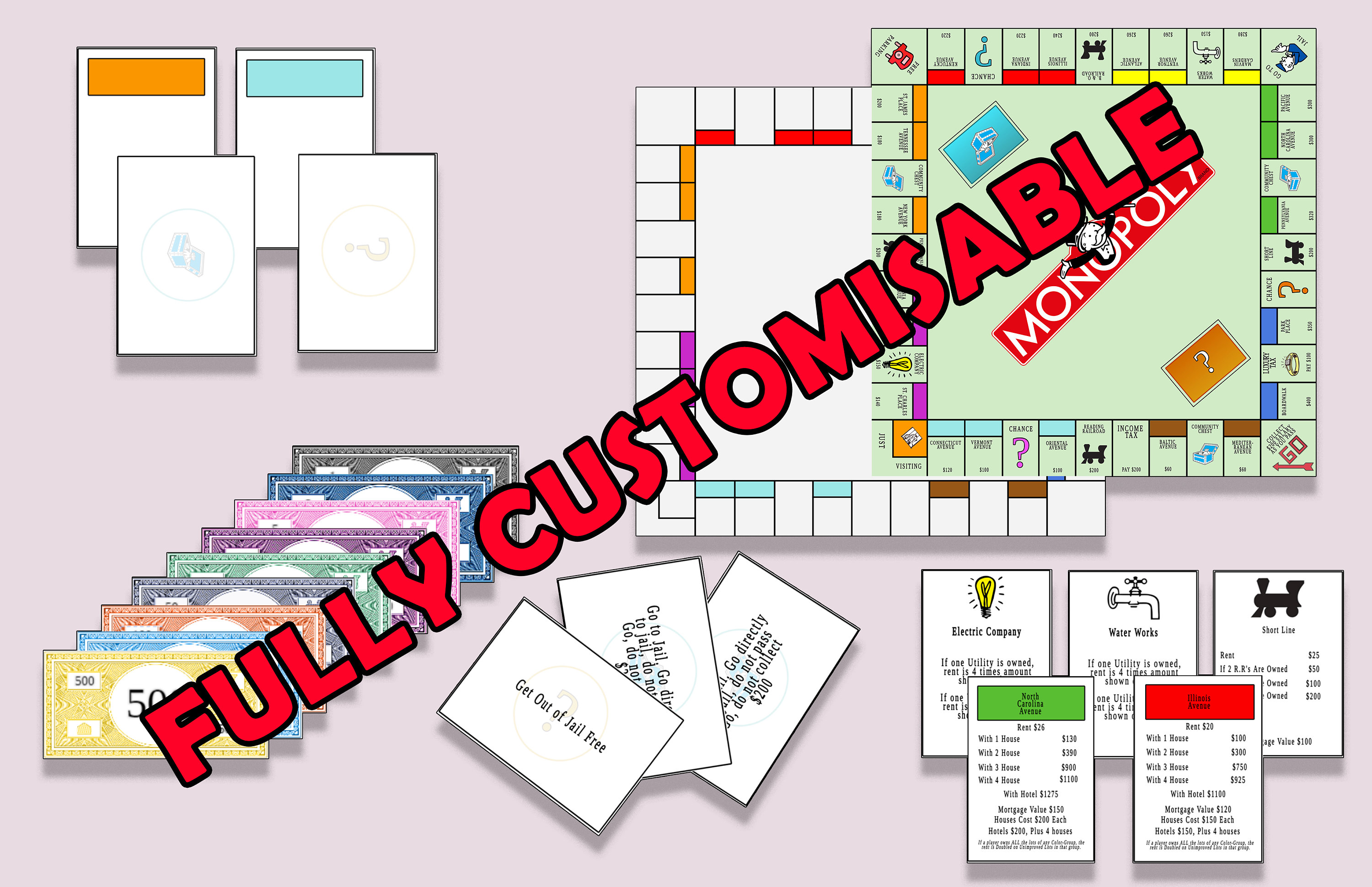 Custom Monopoly Template Online Editor Jettemplate - Etsy