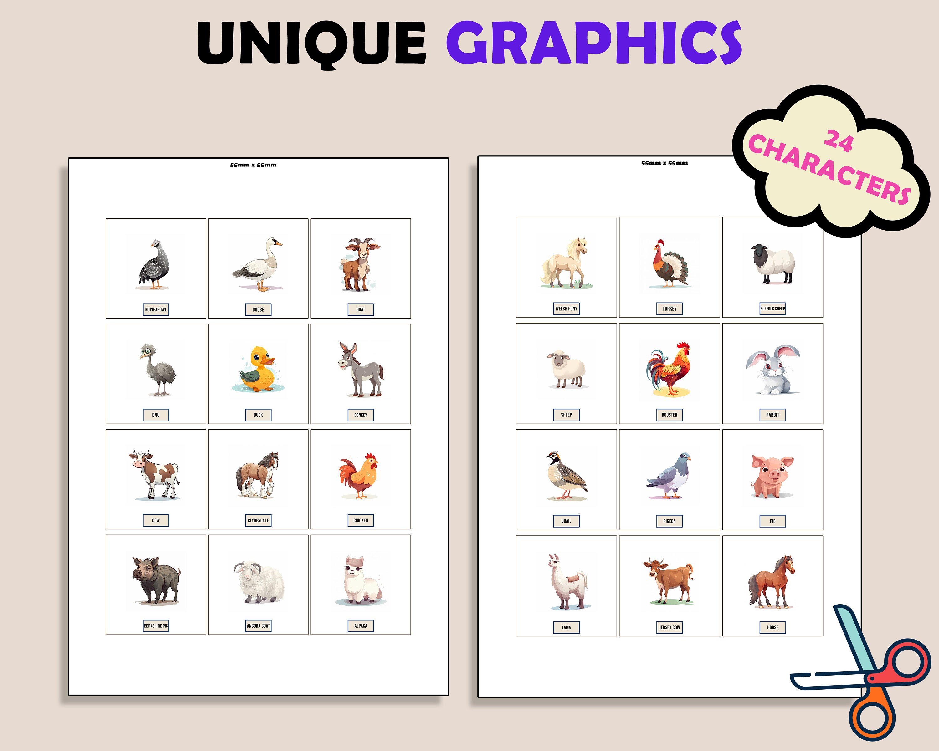 Farm Animals Memory Game | Printable Cards | Instant Digital Download ...