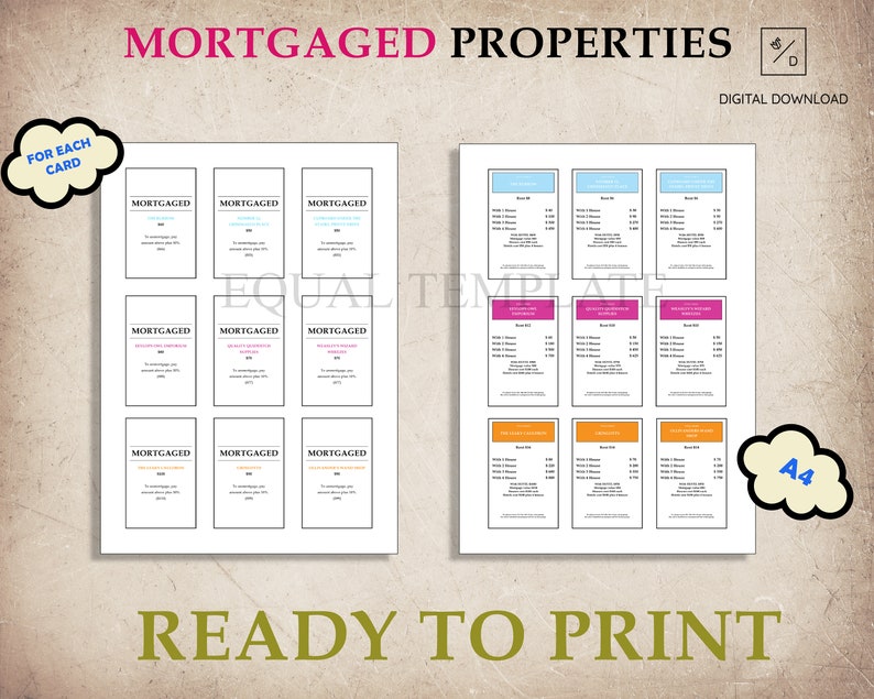 Wizardopoly Custom Monopoly HP Monopoly Digital Download Ready to Print ...