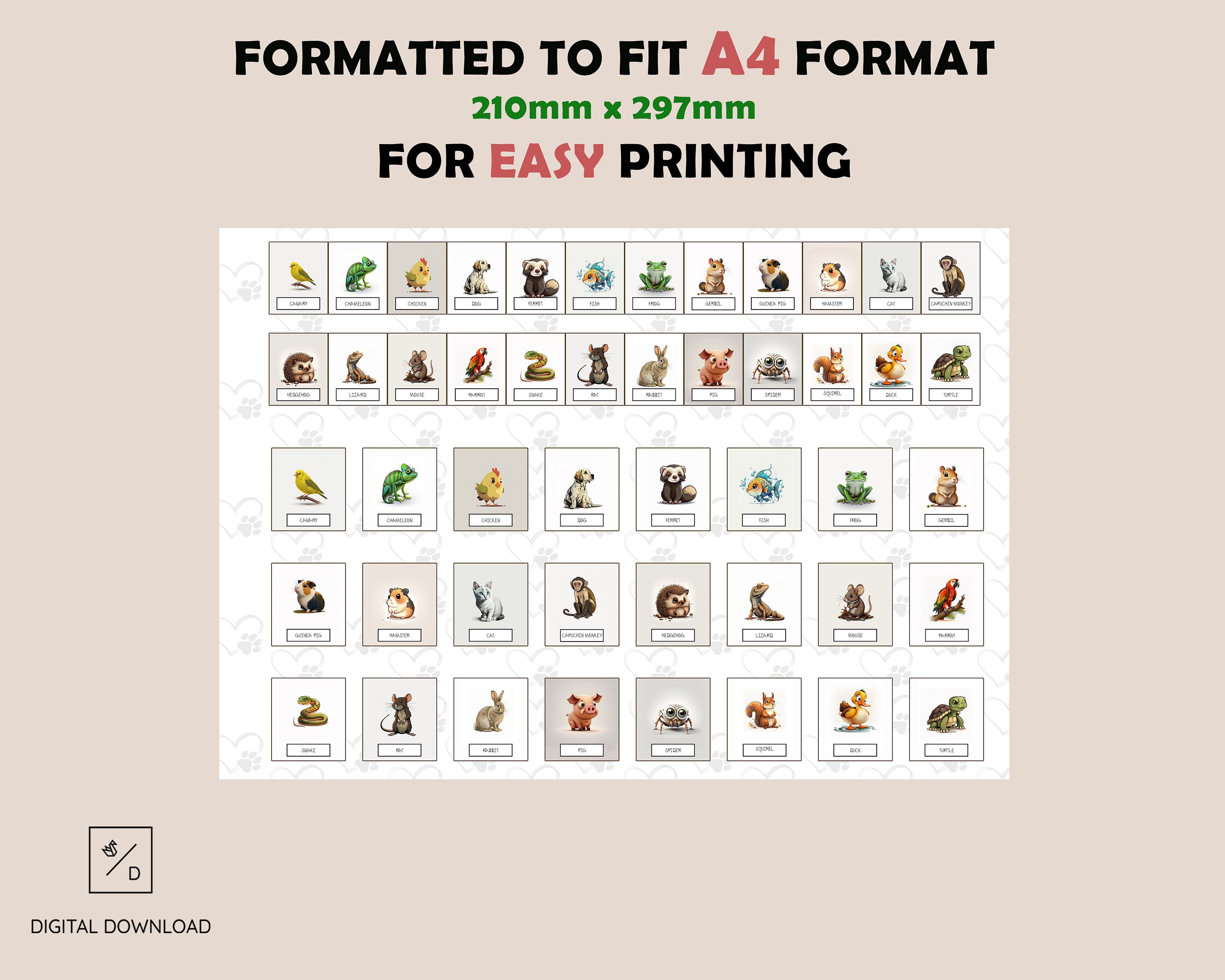 Home Animals Guess Who? 2.0 | Printable Insert Cards | Download | Print ...