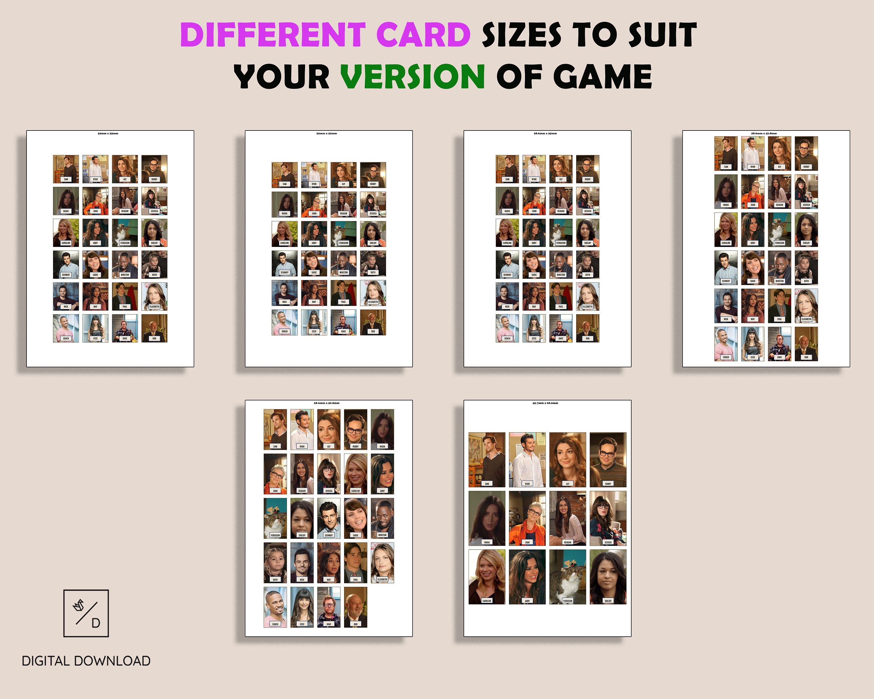 New Girl Printable Guess Who Print at Home Digital Download TV Series ...