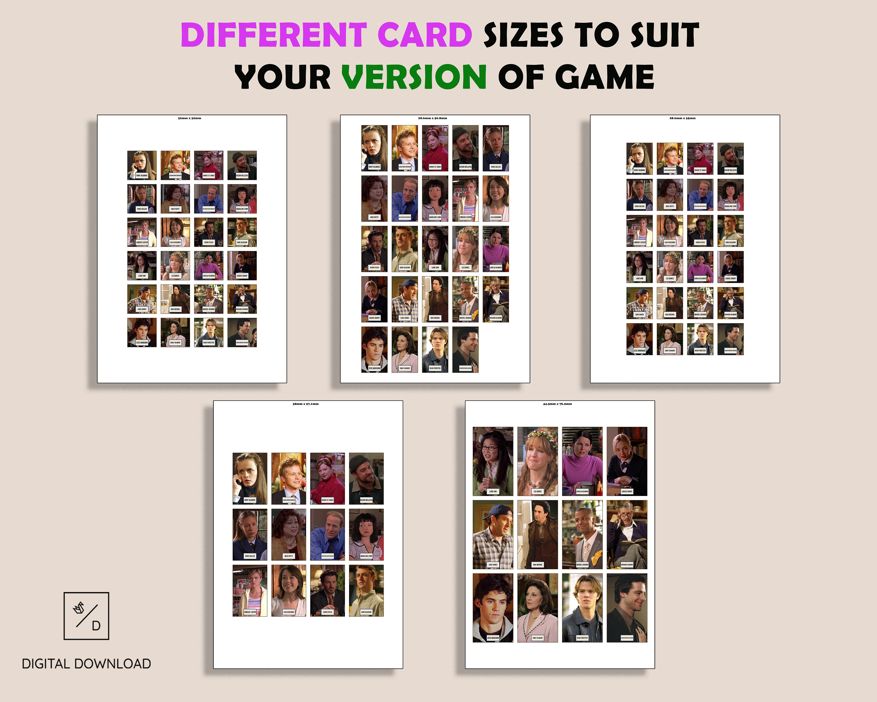 GILMORE GIRLS Printable Guess Who Print at Home Digital Download TV ...