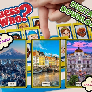 CAPITALS V1 - Printable Guess Who? | Print at Home | Digital Download ...