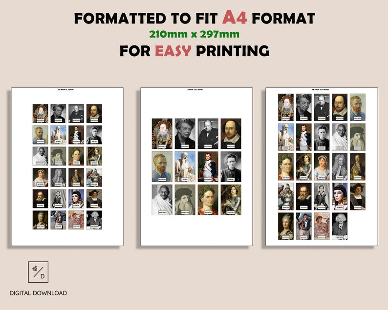 History Characters V1 Printable Guess Who Print at Home Digital ...