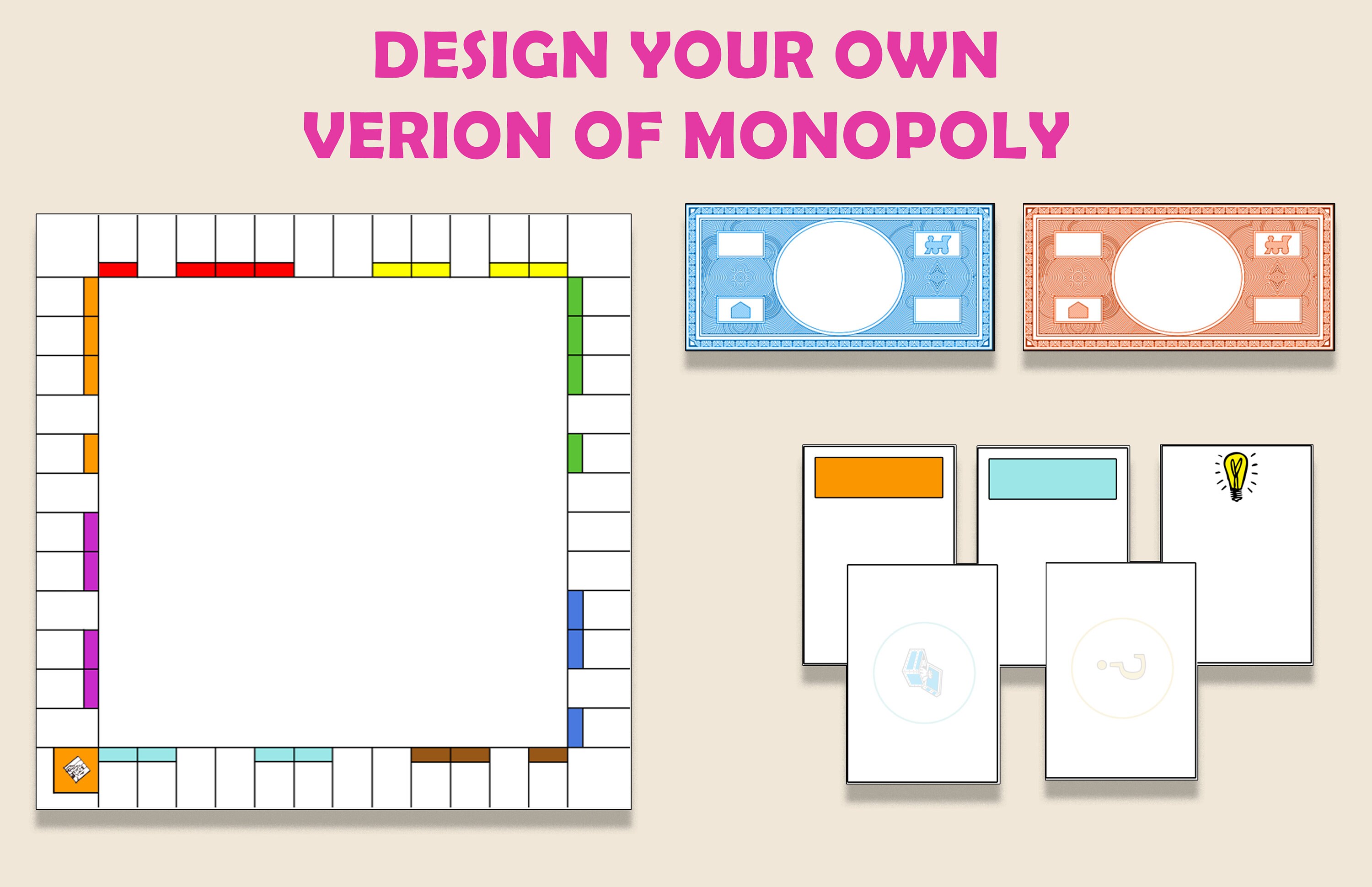 Custom MEGA Monopoly Template Online Editor Jettemplate Download Bonus ...