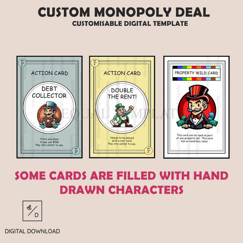 Monopoly Deal Template | Custom Monopoly Template | Download | Fully ...