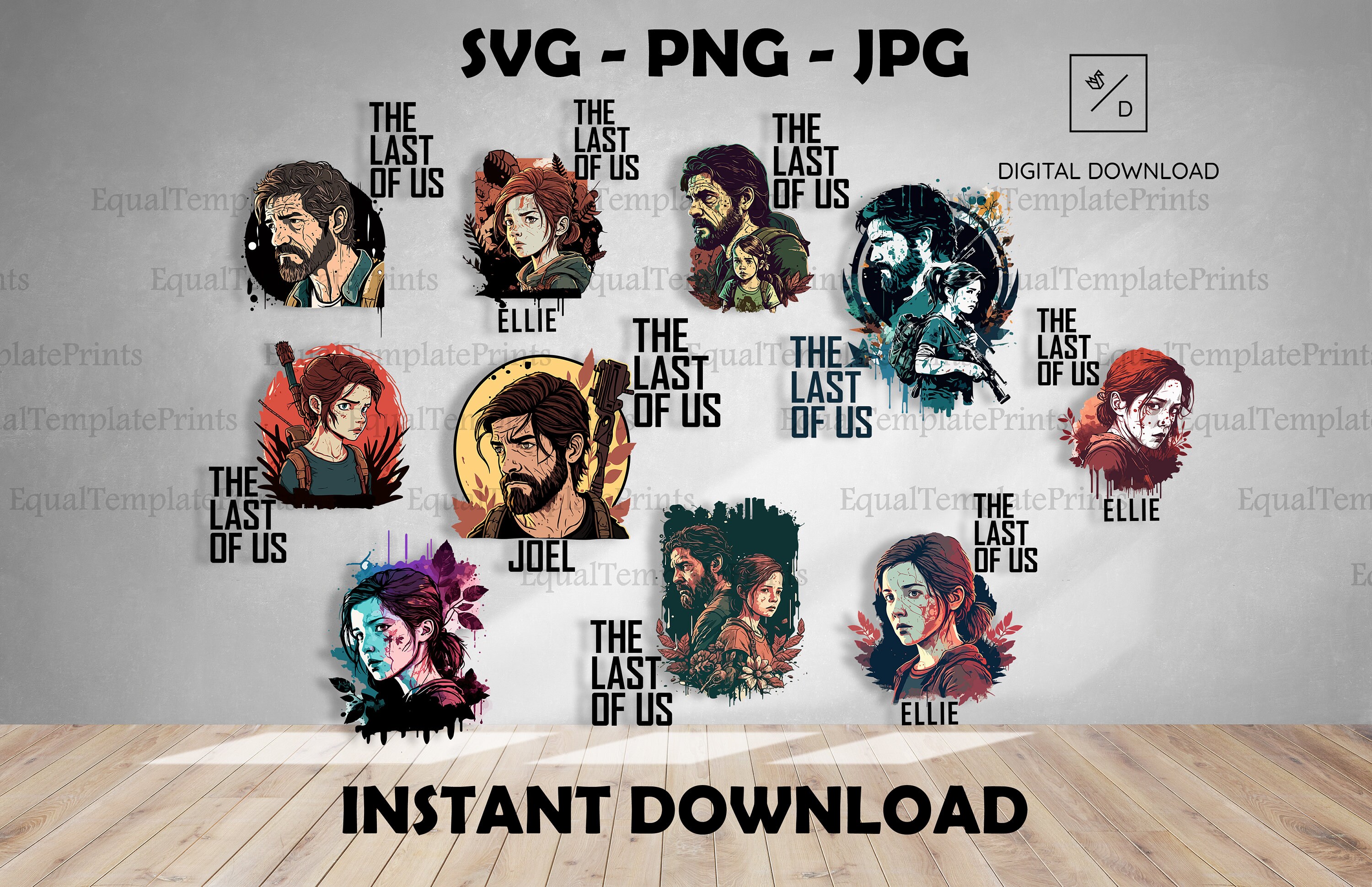 10 X BUNDLE the Last of Us SVG Sticker Printable - Etsy