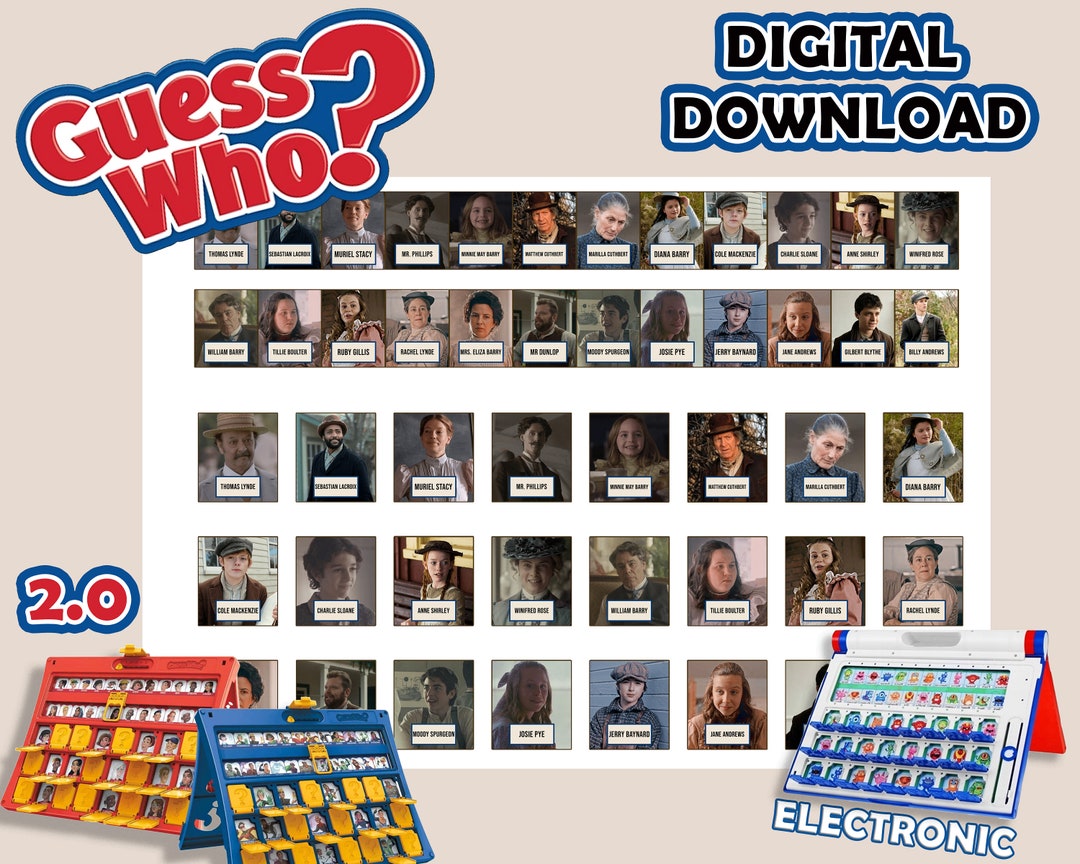 Anne With an E Guess Who? 2.0 Printable Insert Cards | Digital Download ...