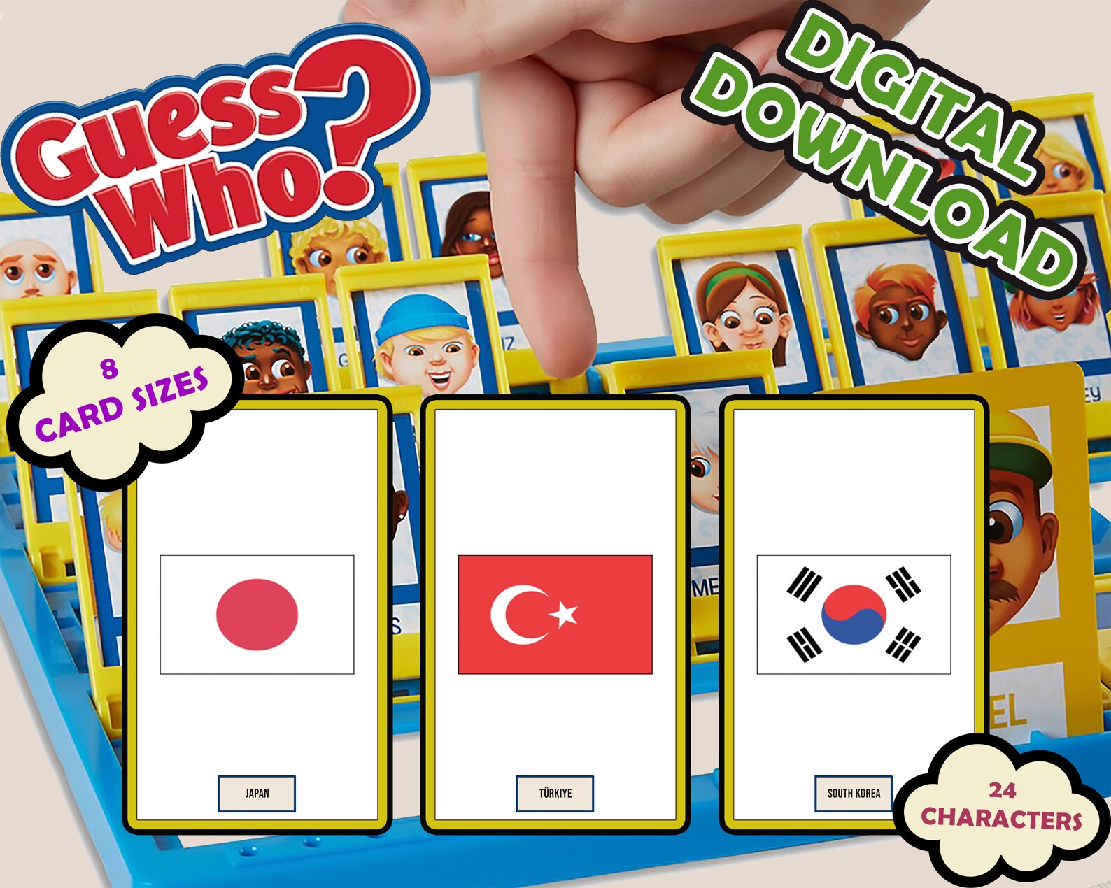 FLAGS ASIA Printable Guess Who Print at Home Digital - Etsy