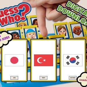 FLAGS ASIA - Printable Guess Who? | Print at Home | Digital Download ...