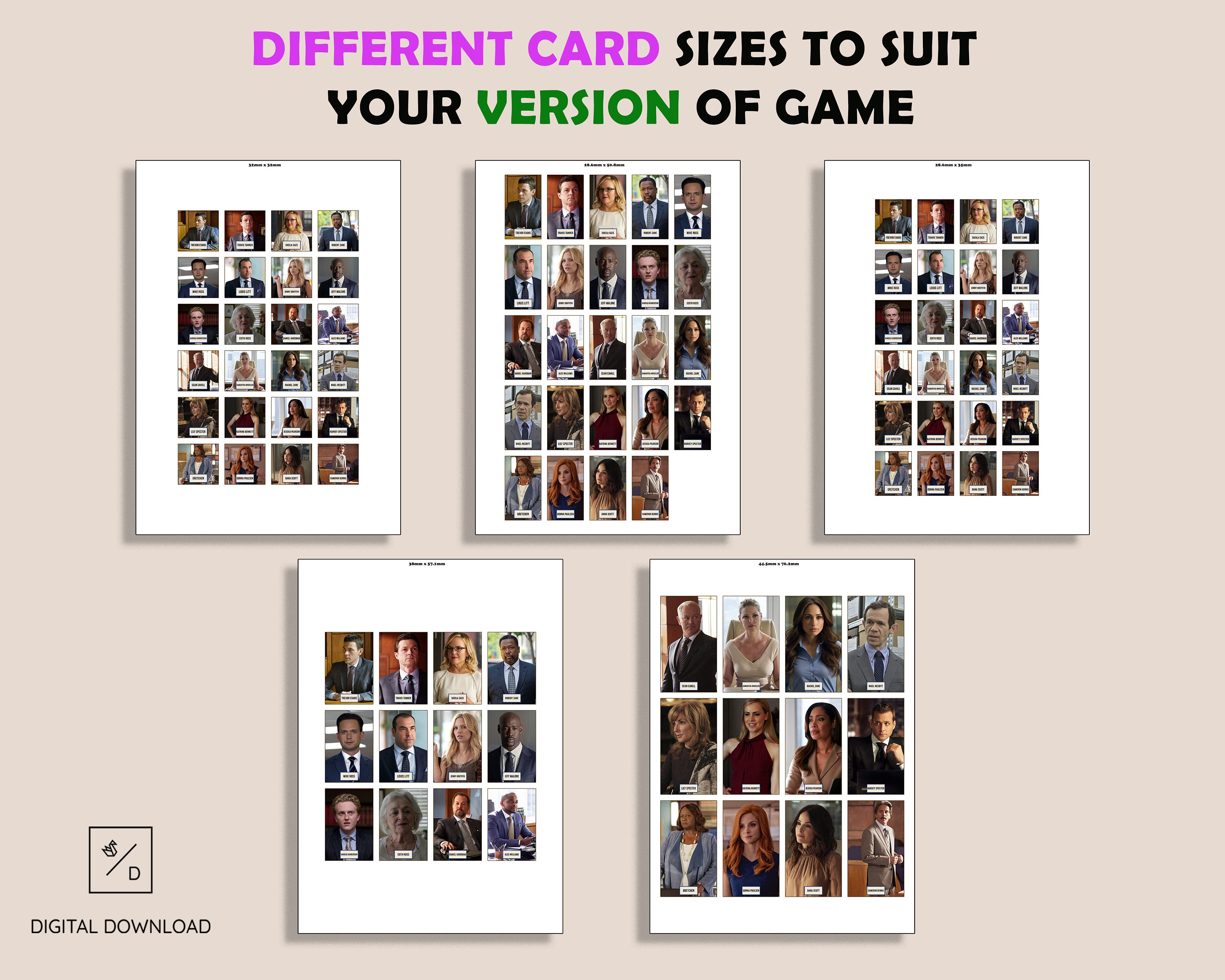 SUITS Printable Guess Who Print at Home Digital Download - Etsy