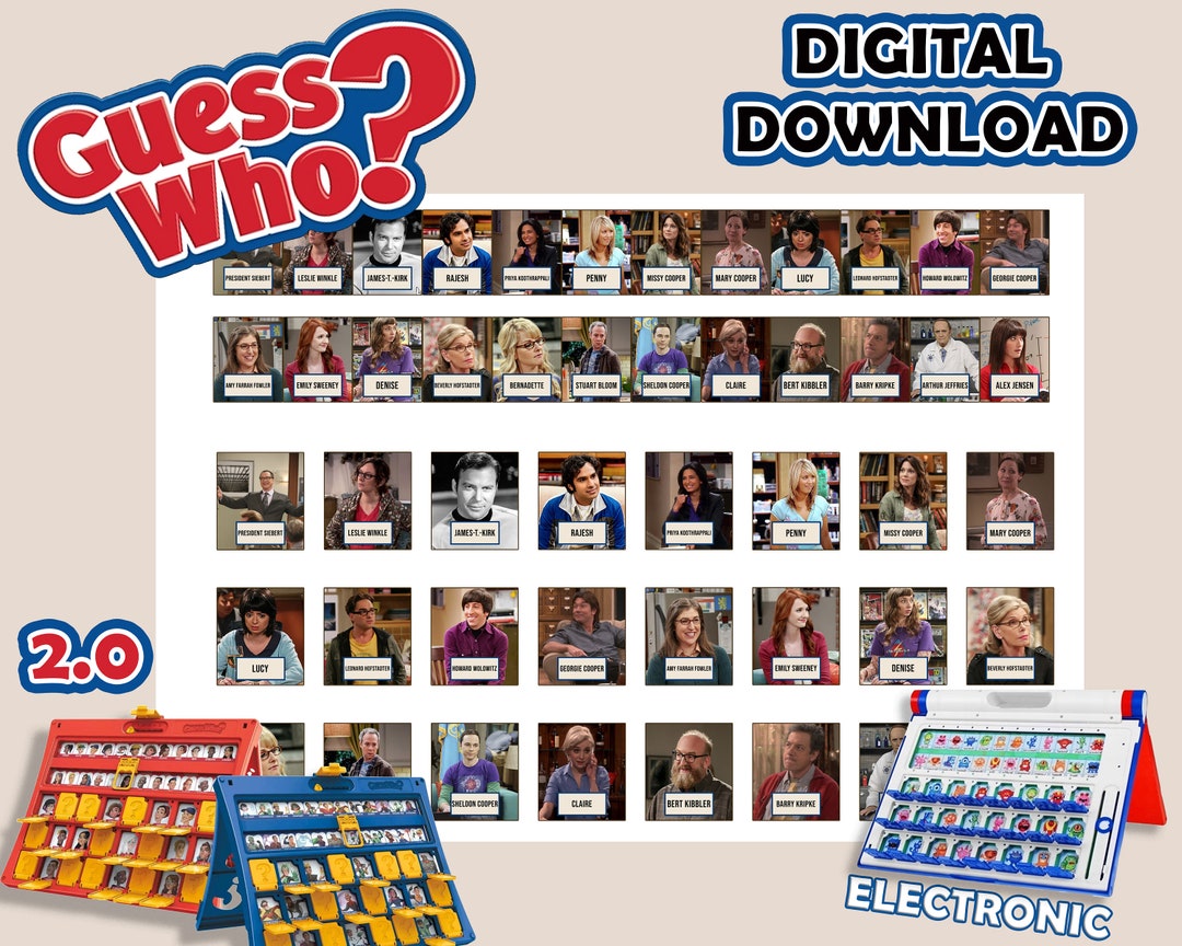 The Big Bang Theory Guess Who? 2.0 | Printable Insert Cards | Digital ...