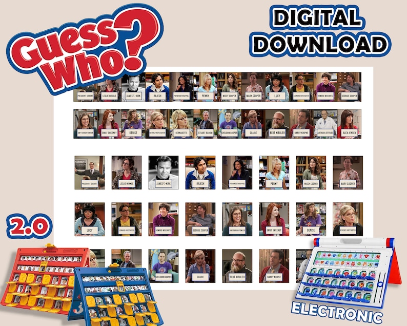 The Big Bang Theory Guess Who? 2.0 | Printable Insert Cards | Digital ...