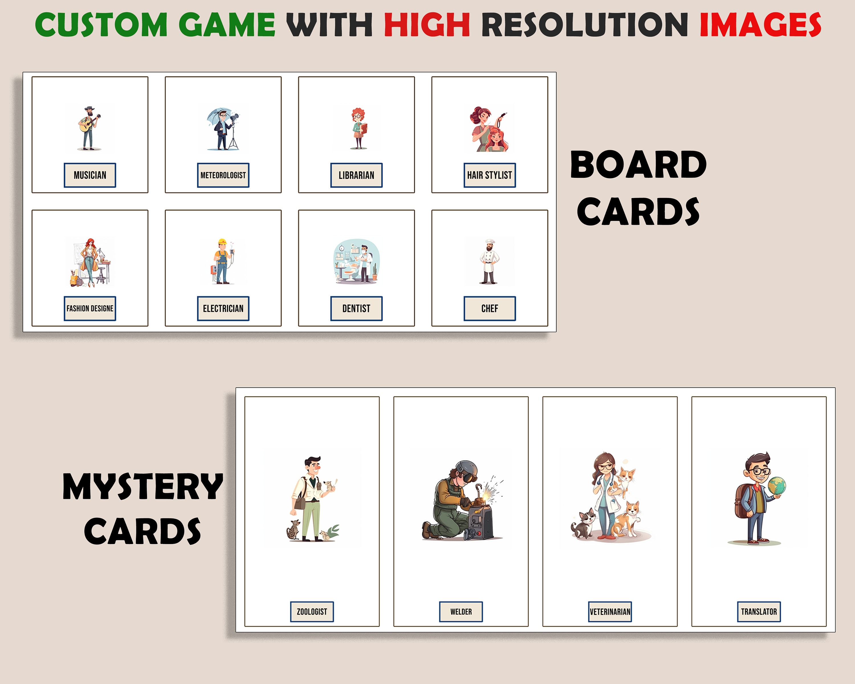 Professions V1 Printable Guess Who Print at Home Digital - Etsy