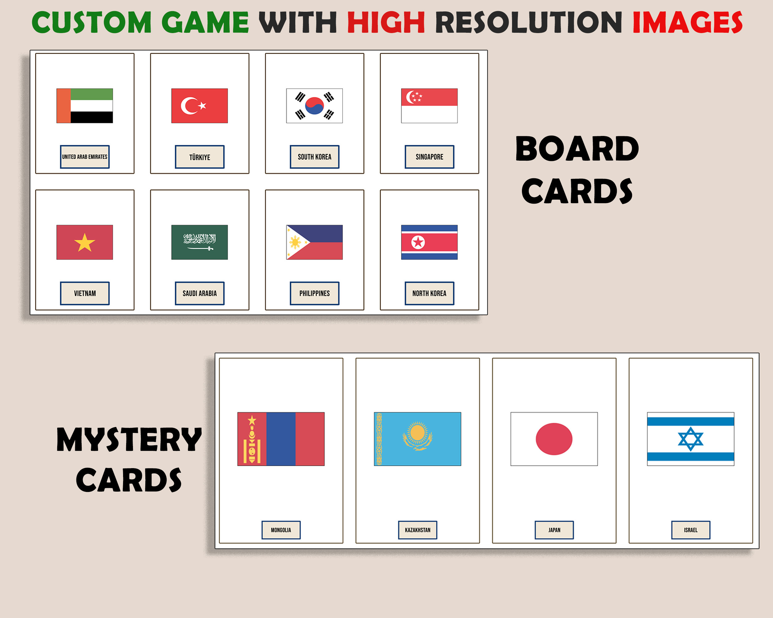 FLAGS ASIA Printable Guess Who Print at Home Digital - Etsy