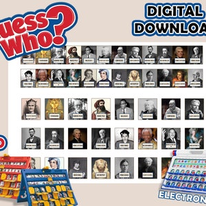 History Characters V2 Guess Who? 2.0 Printable Insert Cards | Digital ...