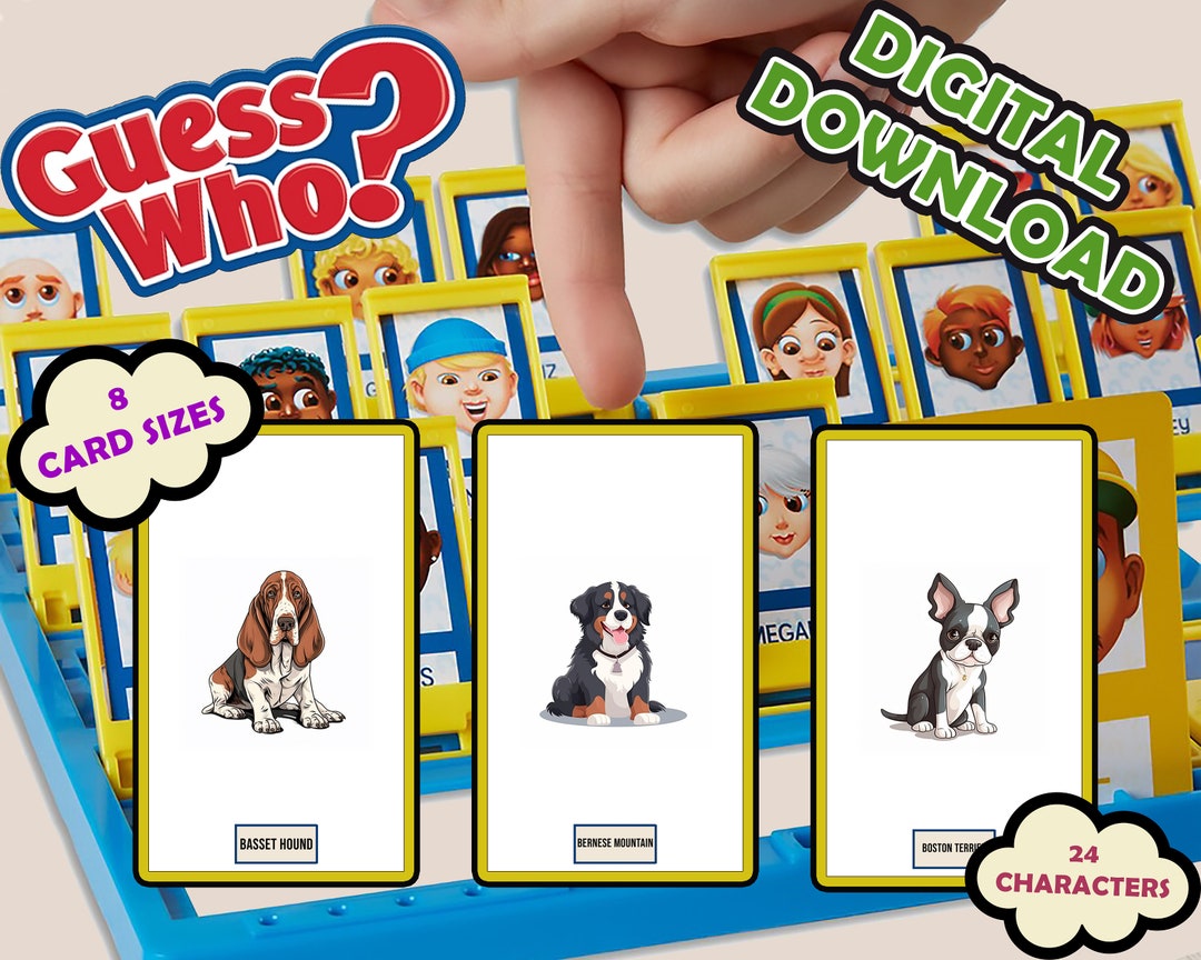 Dog Lovers V2 Guess Who? | Printable Insert Cards | Digital Download ...