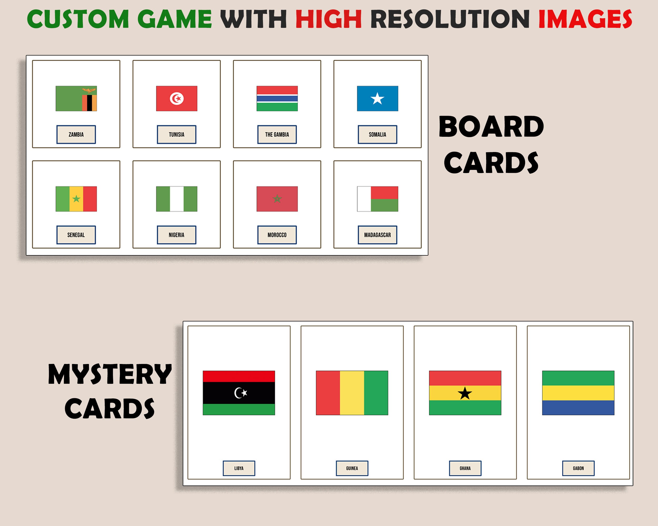 FLAGS AFRICA Printable Guess Who Print at Home Digital - Etsy