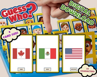 Farm Animals Guess Who 2.0 Printable Insert Cards Digital - Etsy