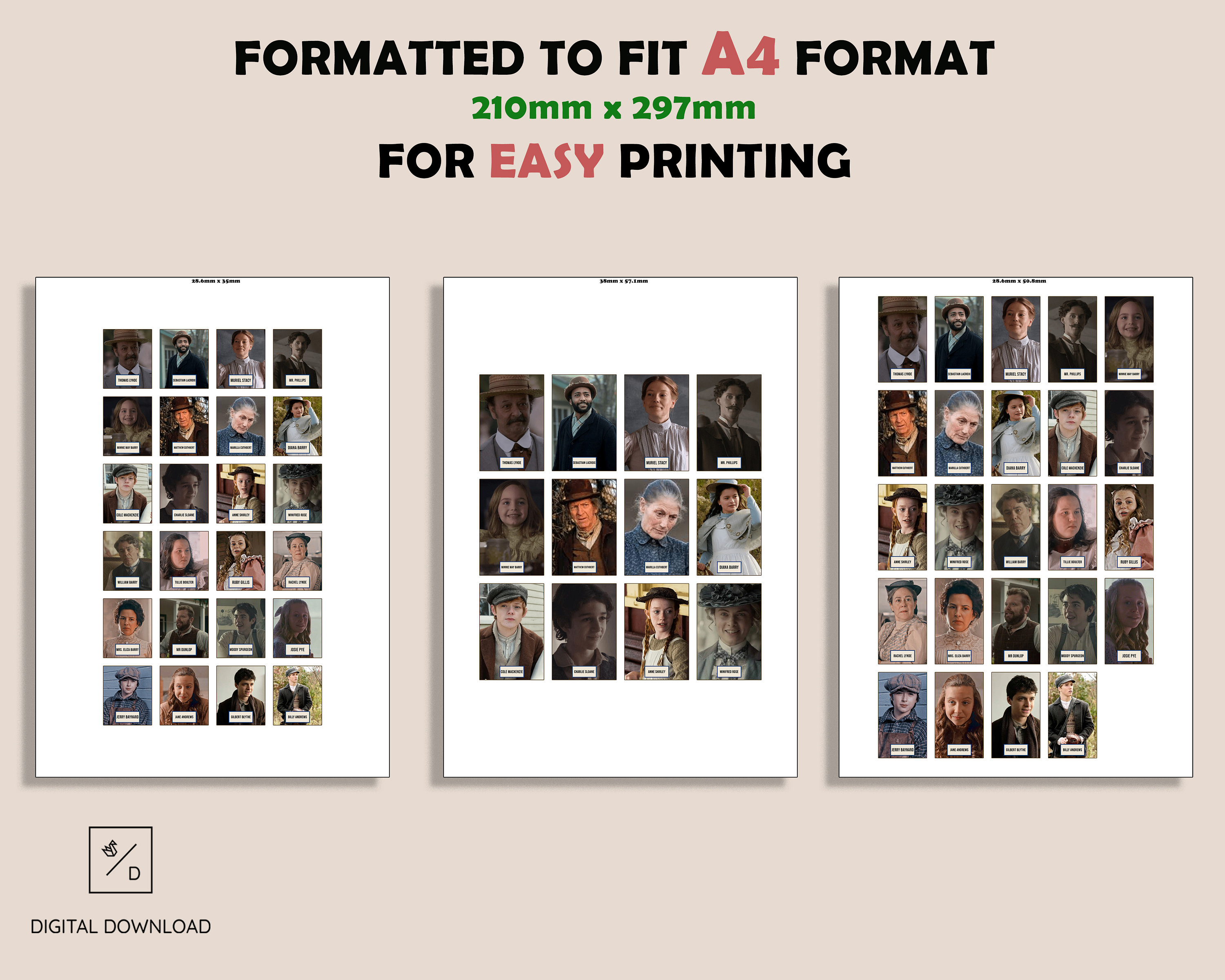 Anne With an E Printable Guess Who Print at Home Digital Download TV ...