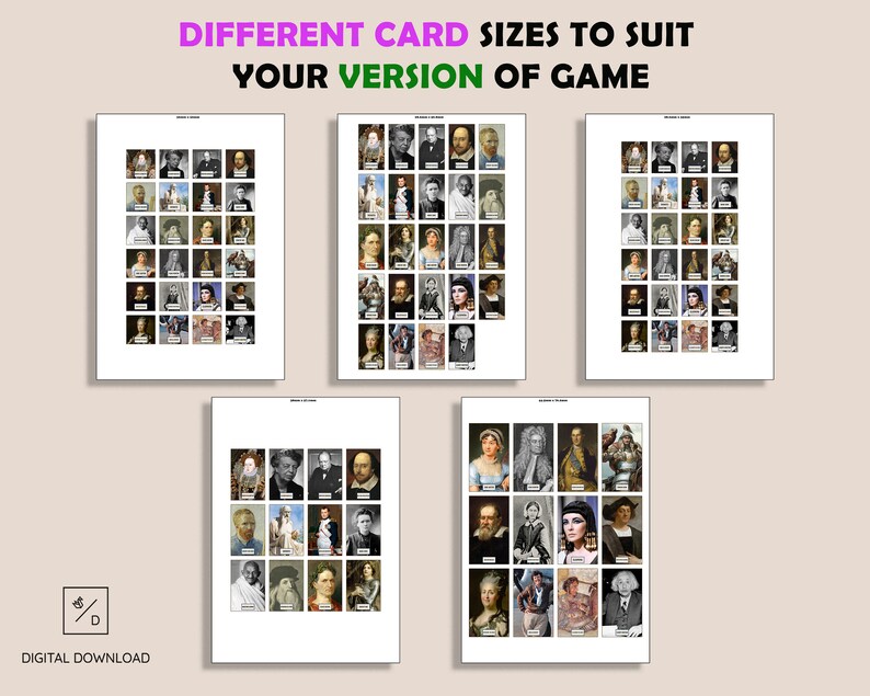 History Characters V1 Printable Guess Who Print at Home Digital ...