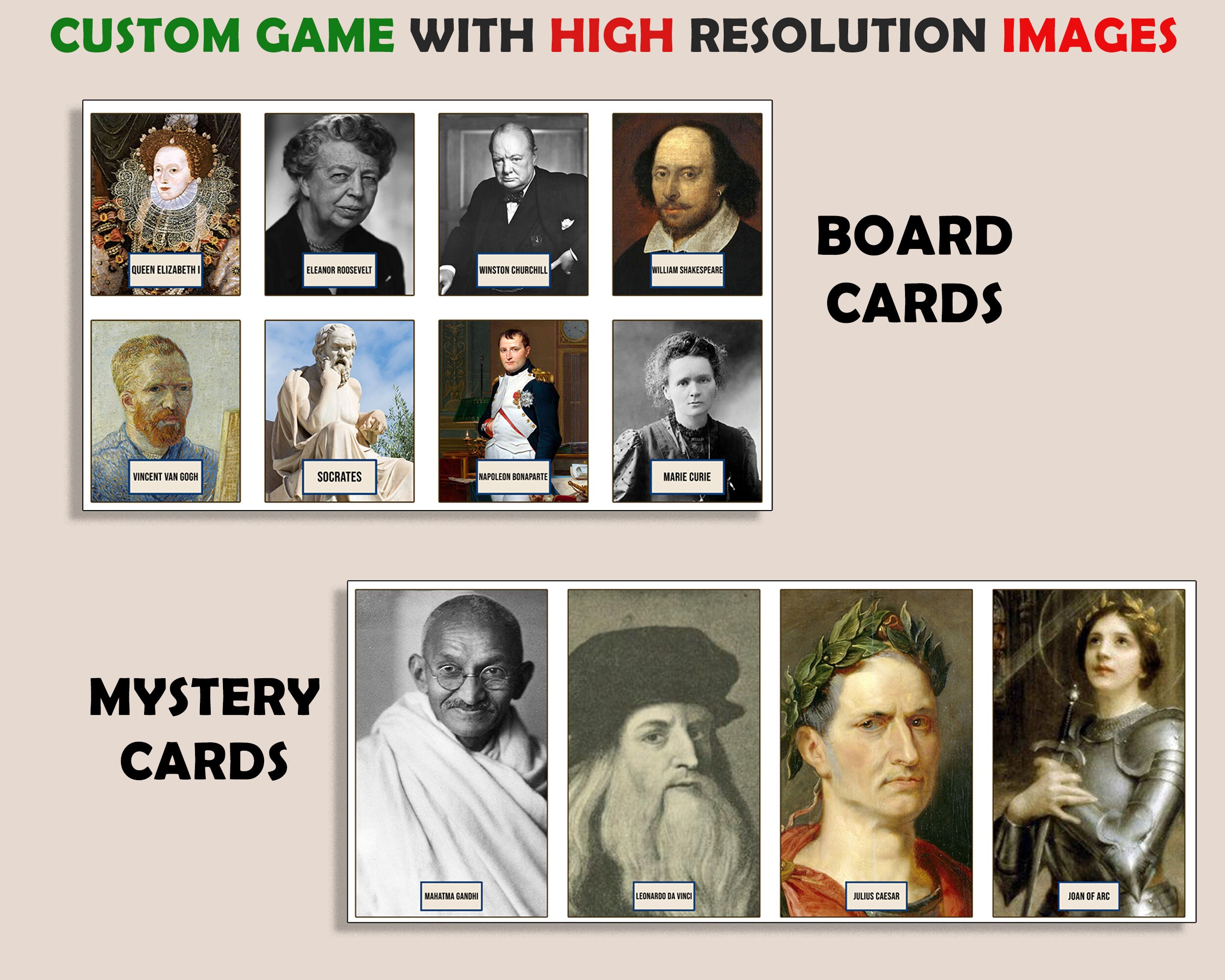 History Characters V1 Printable Guess Who Print at Home Digital ...