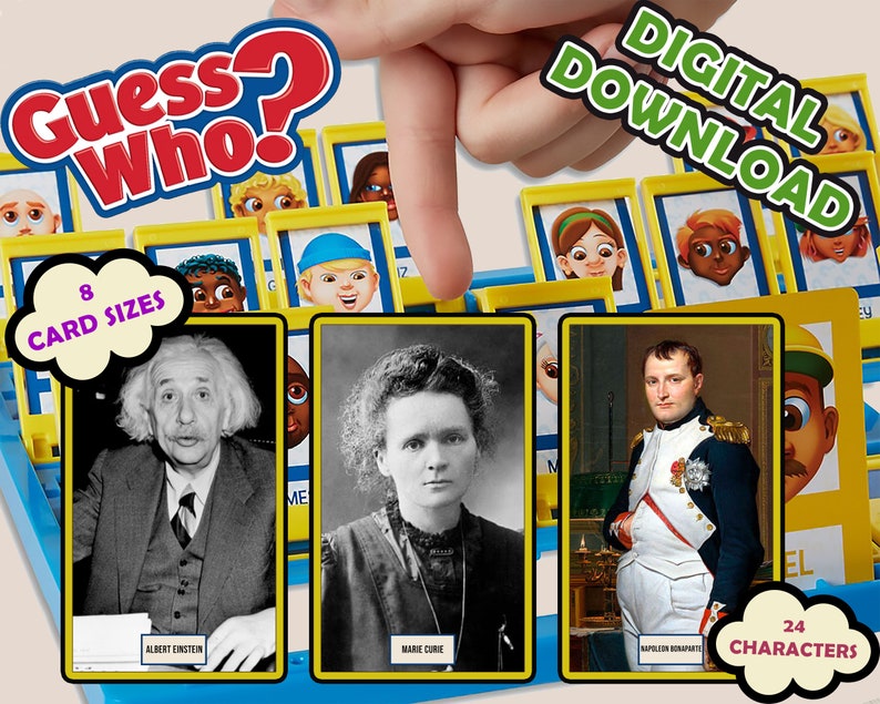 History Characters V1 - Printable Guess Who? | Print at Home | Digital ...