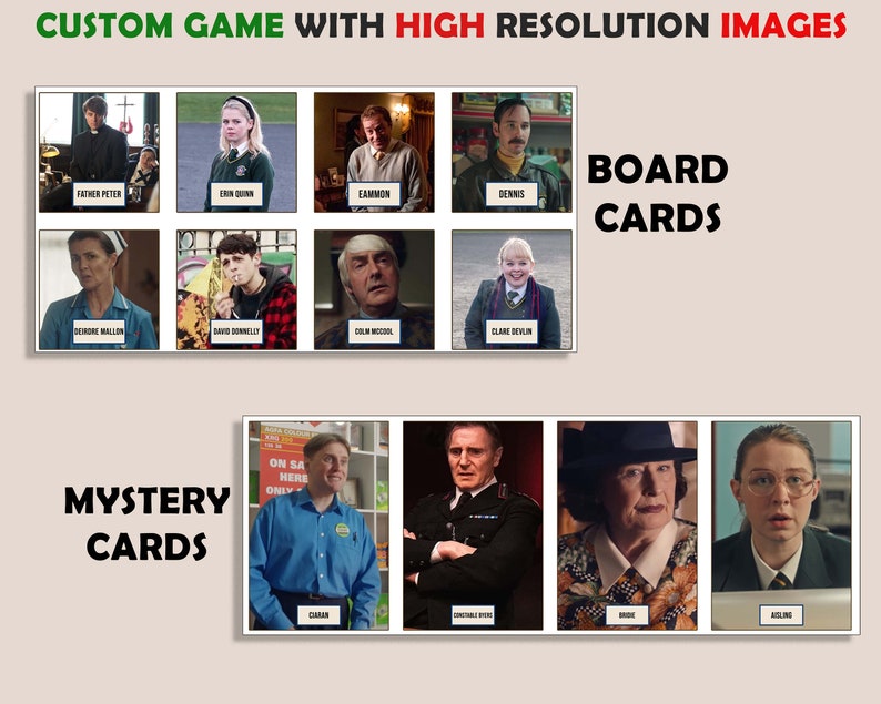 DERRY GIRLS Printable Guess Who Print at Home Digital Download TV Series guess Who Cards Party ...