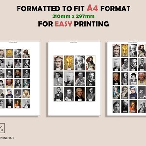 History Characters V2 - Printable Guess Who? | Print at Home | Digital ...