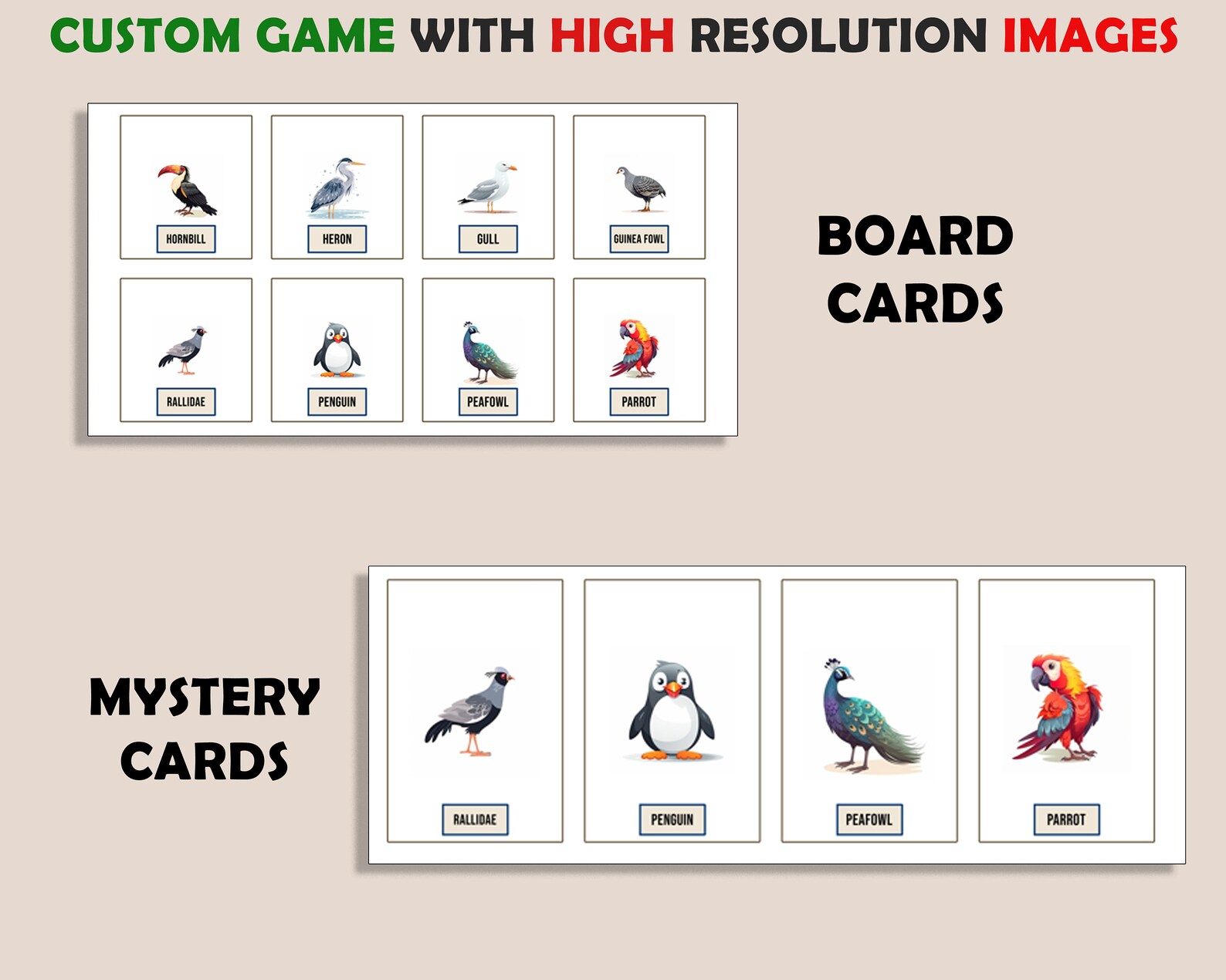 Birds Guess Who? Printable Insert Cards | Digital Download | Print at ...