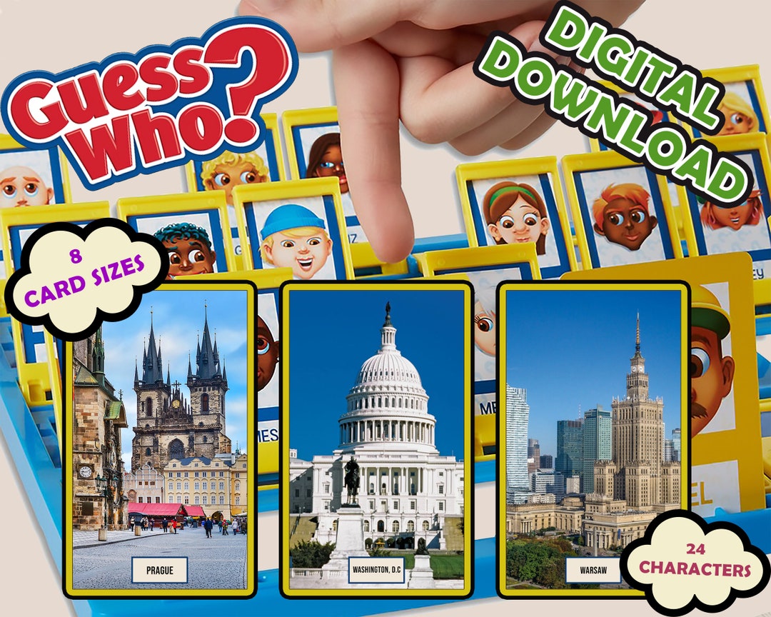 CAPITALS V2 - Printable Guess Who? | Print at Home | Digital Download ...