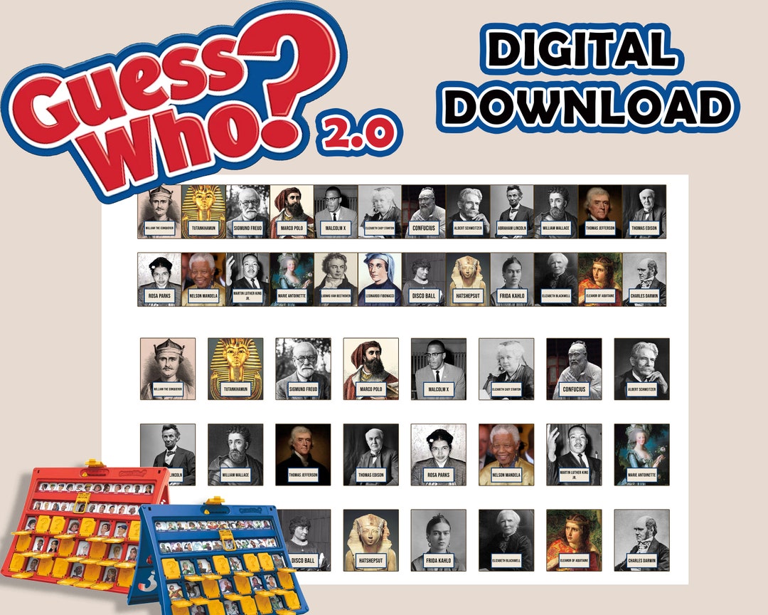 History Characters V2 Guess Who 2.0 Printable Insert Cards - Etsy